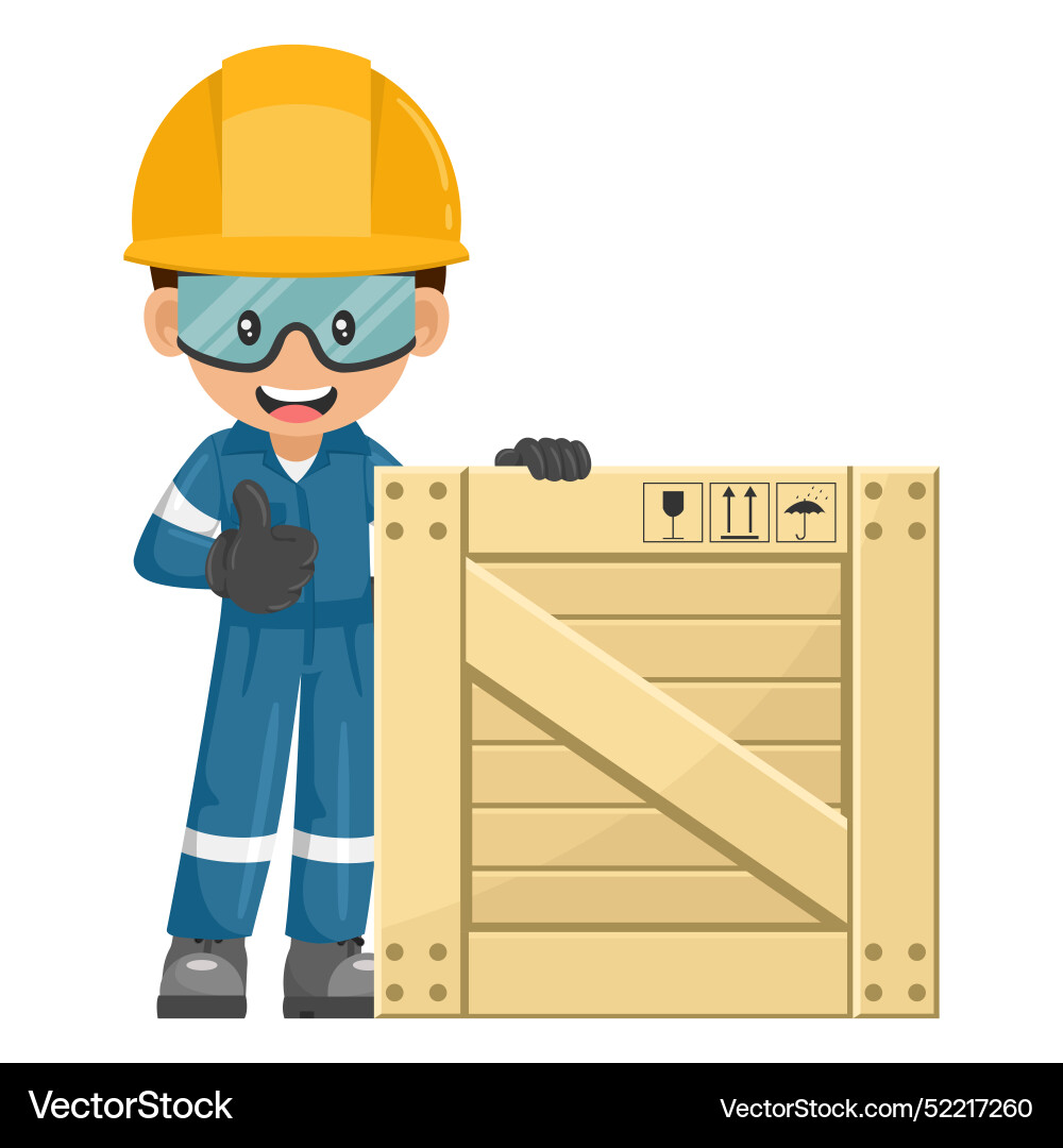 Industrial mechanic worker with thumb up Vector Image