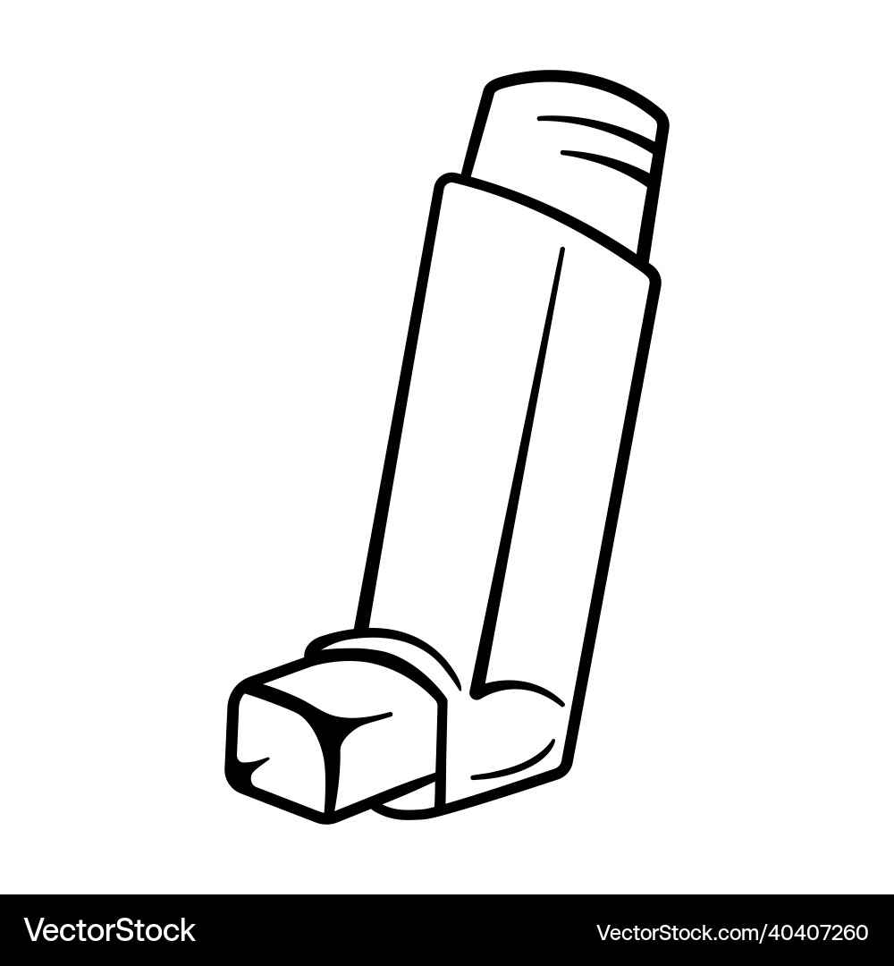 Inhaler icon breathing asthma black Royalty Free Vector