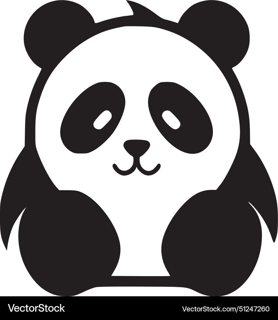 Panda - black and white isolated icon Royalty Free Vector