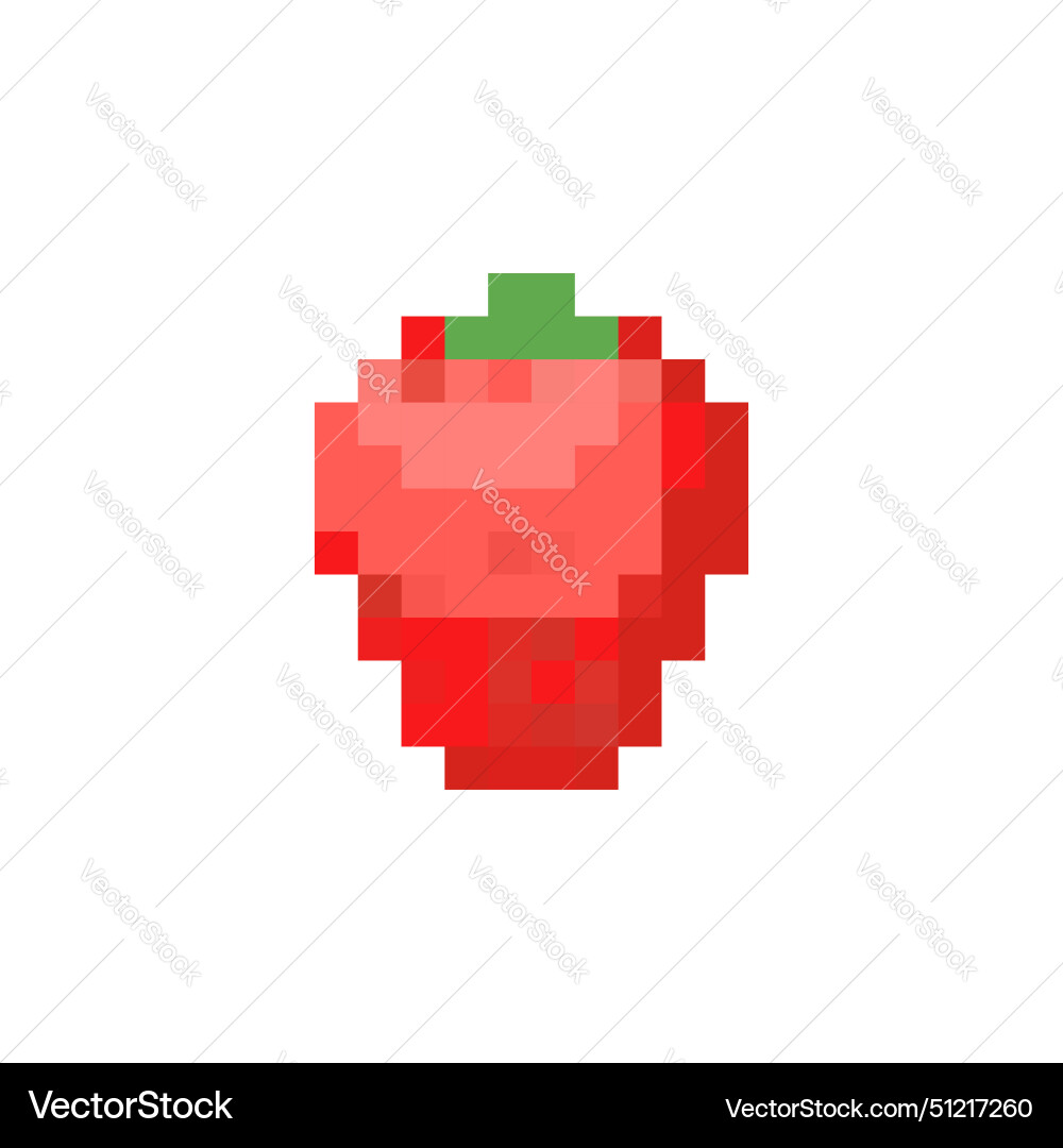 Strawberry pixel art 8 bit red berry pixelated Vector Image