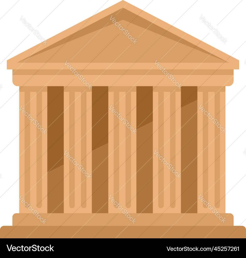 Ancient greek temple icon flat parthenon Vector Image