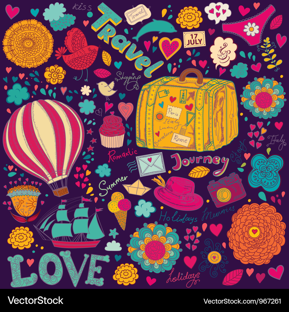 Decorative doodle background Royalty Free Vector Image