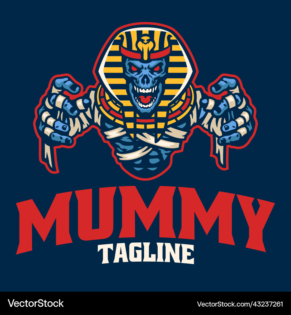 Egyptian mummy mascot logo Royalty Free Vector Image