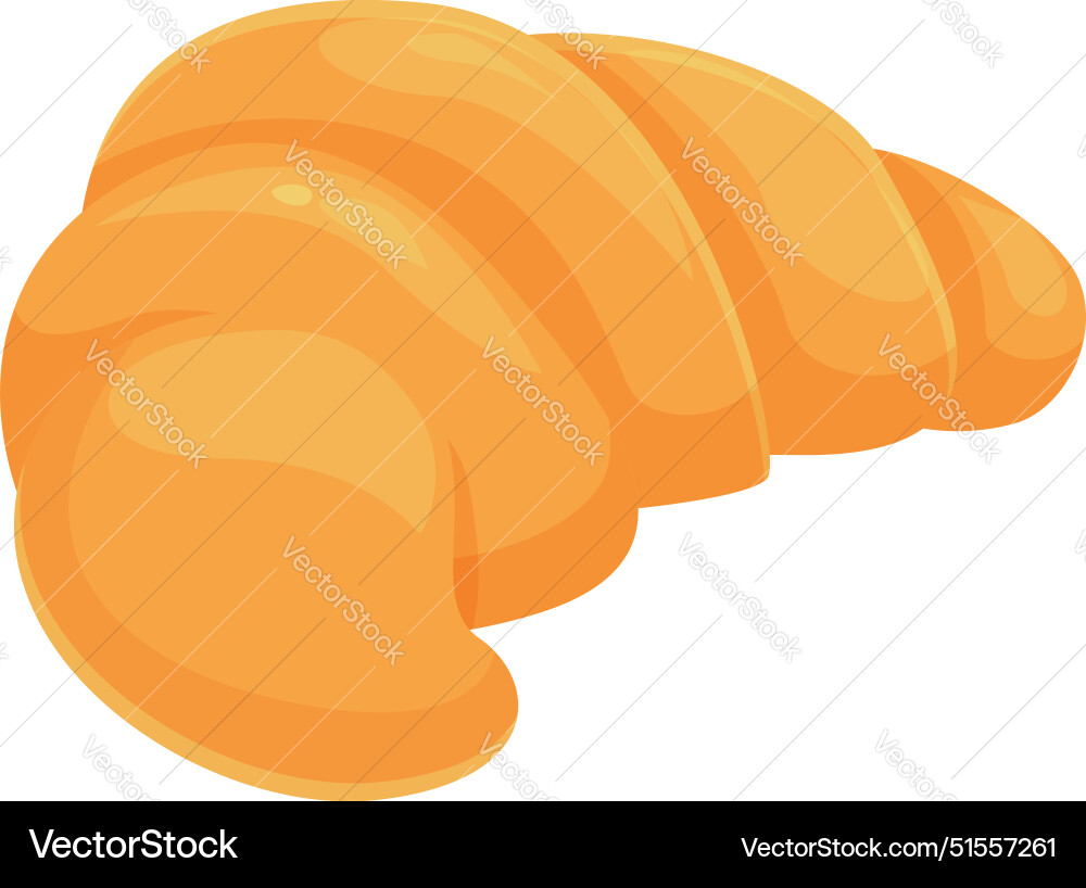 Golden brown croissant is lying on its side Vector Image