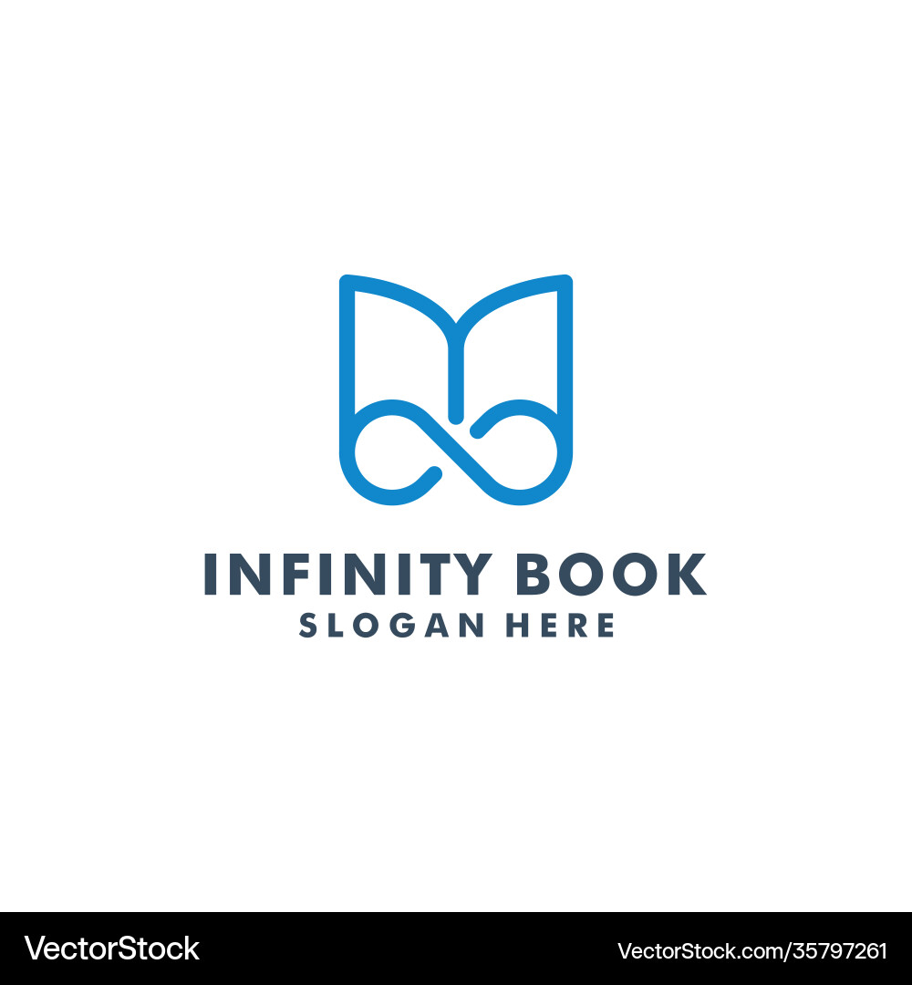 Infinity book logo template design Royalty Free Vector Image
