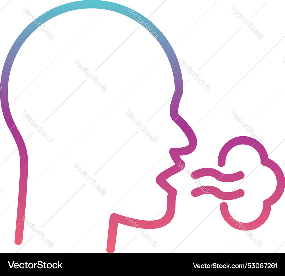 Inhale line gradient design Royalty Free Vector Image