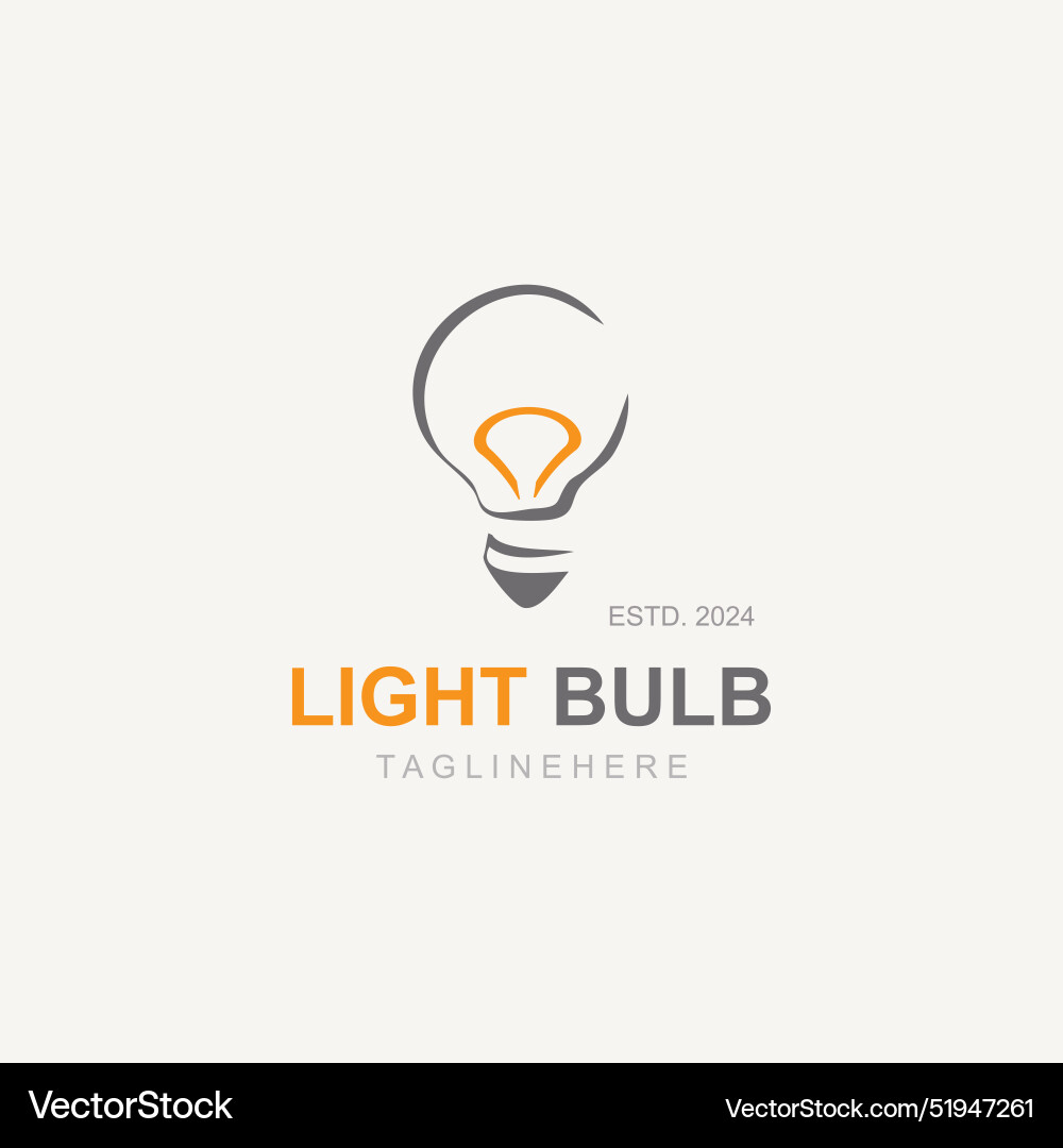 Light bulb creative lamp logo icon and business Vector Image