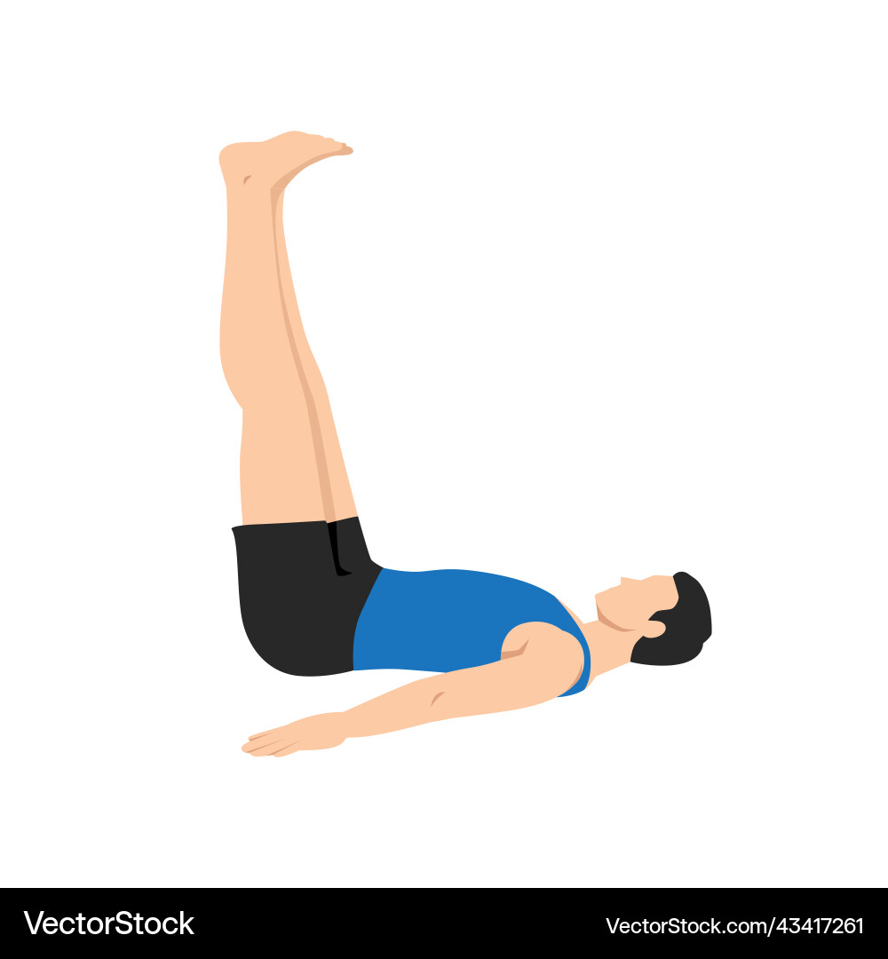 Man doing legs up the wall pose viparita karani Vector Image