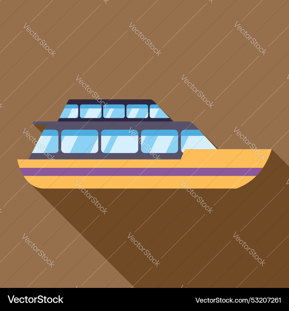 Modern double decker ferry boat sailing Royalty Free Vector
