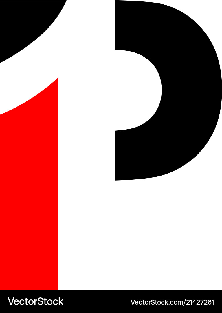P1 letter logo Royalty Free Vector Image - VectorStock