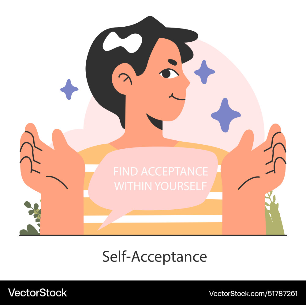 Self-acceptance emotional intelligence Royalty Free Vector