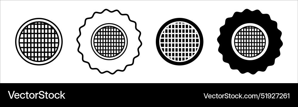 Waffle icon symbol set collection waffle simple Vector Image