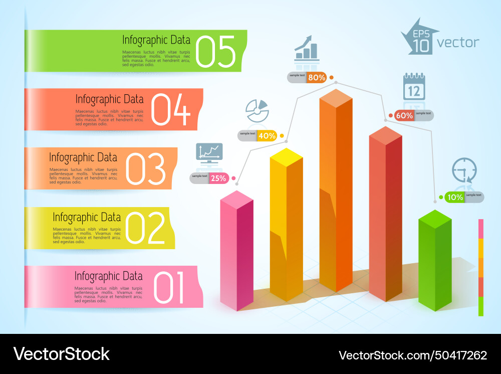 Business graphs infographic template Royalty Free Vector