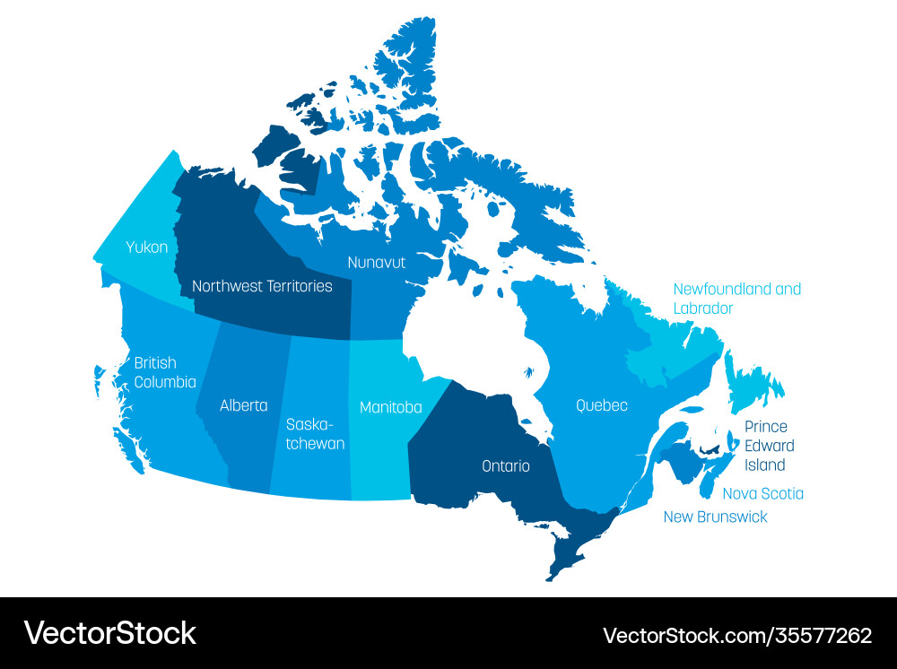 Canada Map Provinces Territories Royalty Free Vector Image