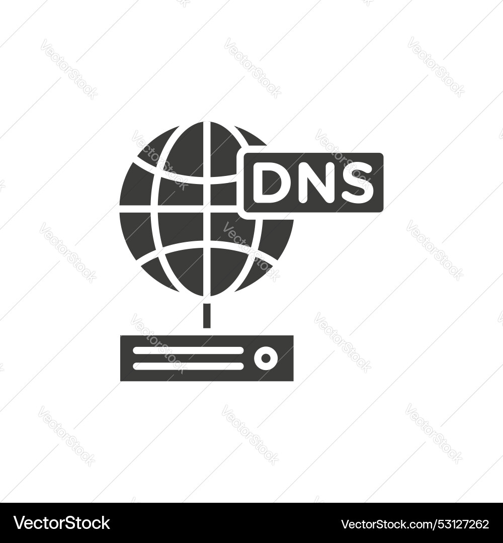 Dns line icon isolated on white background Vector Image