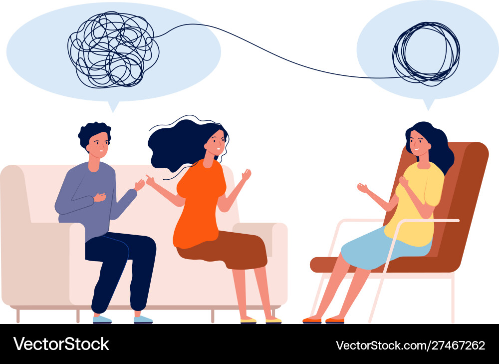 Doctor help pattient mental treatment problems Vector Image
