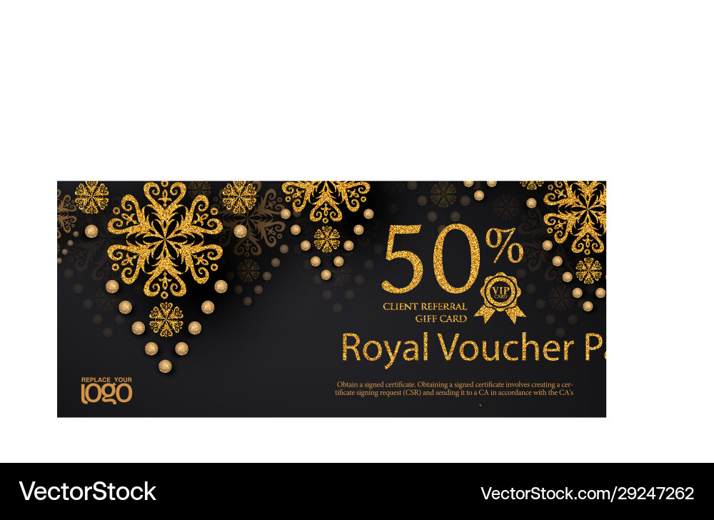 Gift voucher discount coupon banner Royalty Free Vector