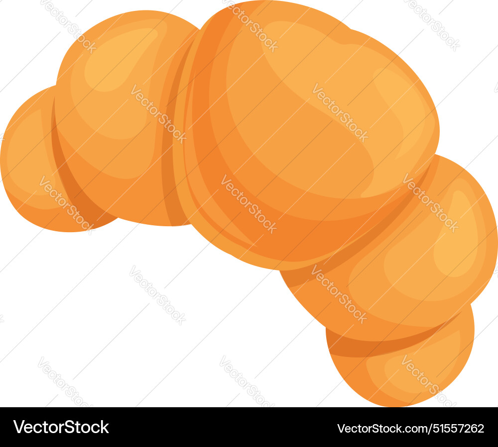 Golden brown croissant is lying on its side Vector Image