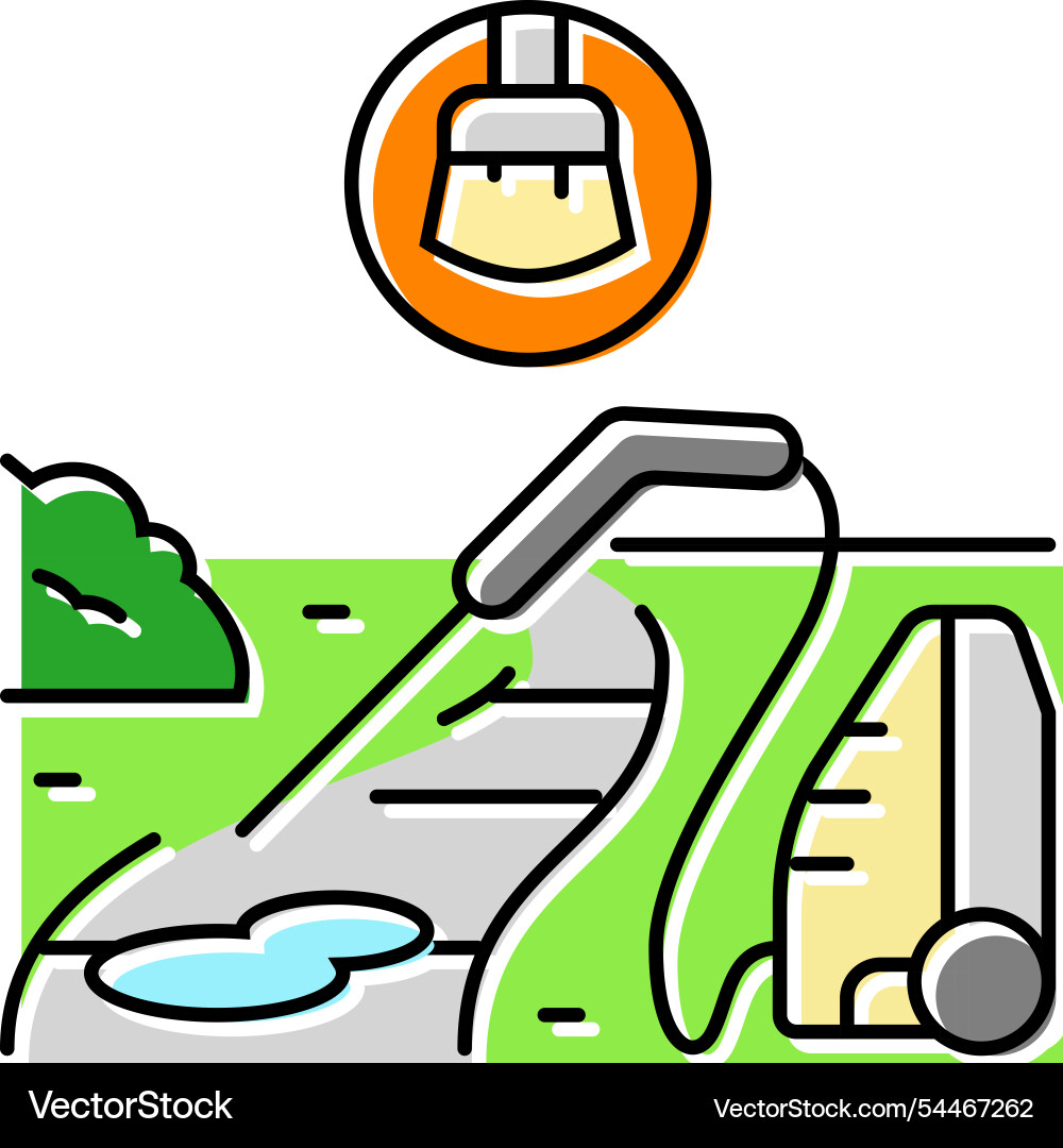 Pathway cleaning garden maintenance color icon Vector Image