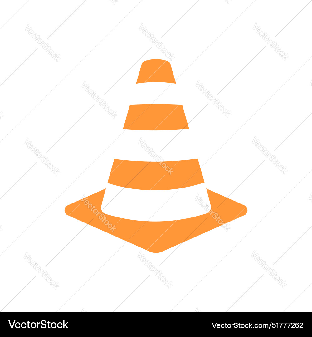 Traffic cone icon in flat style safety obstacle Vector Image