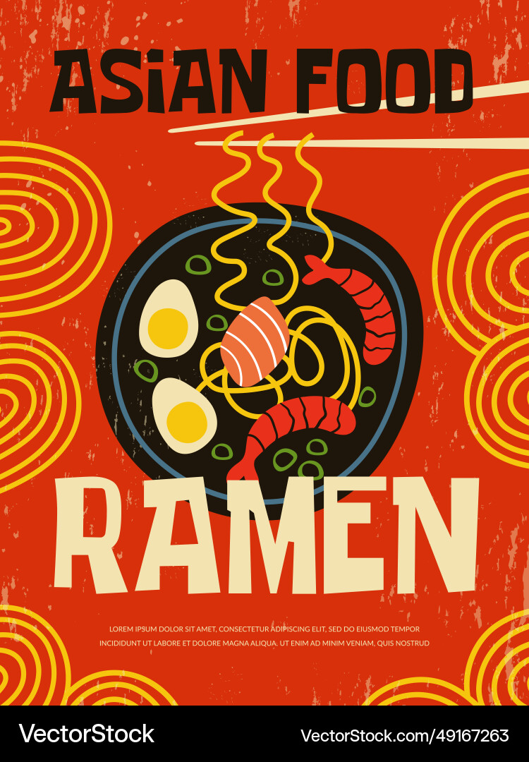 Asian poster placard for menu restaurant Vector Image