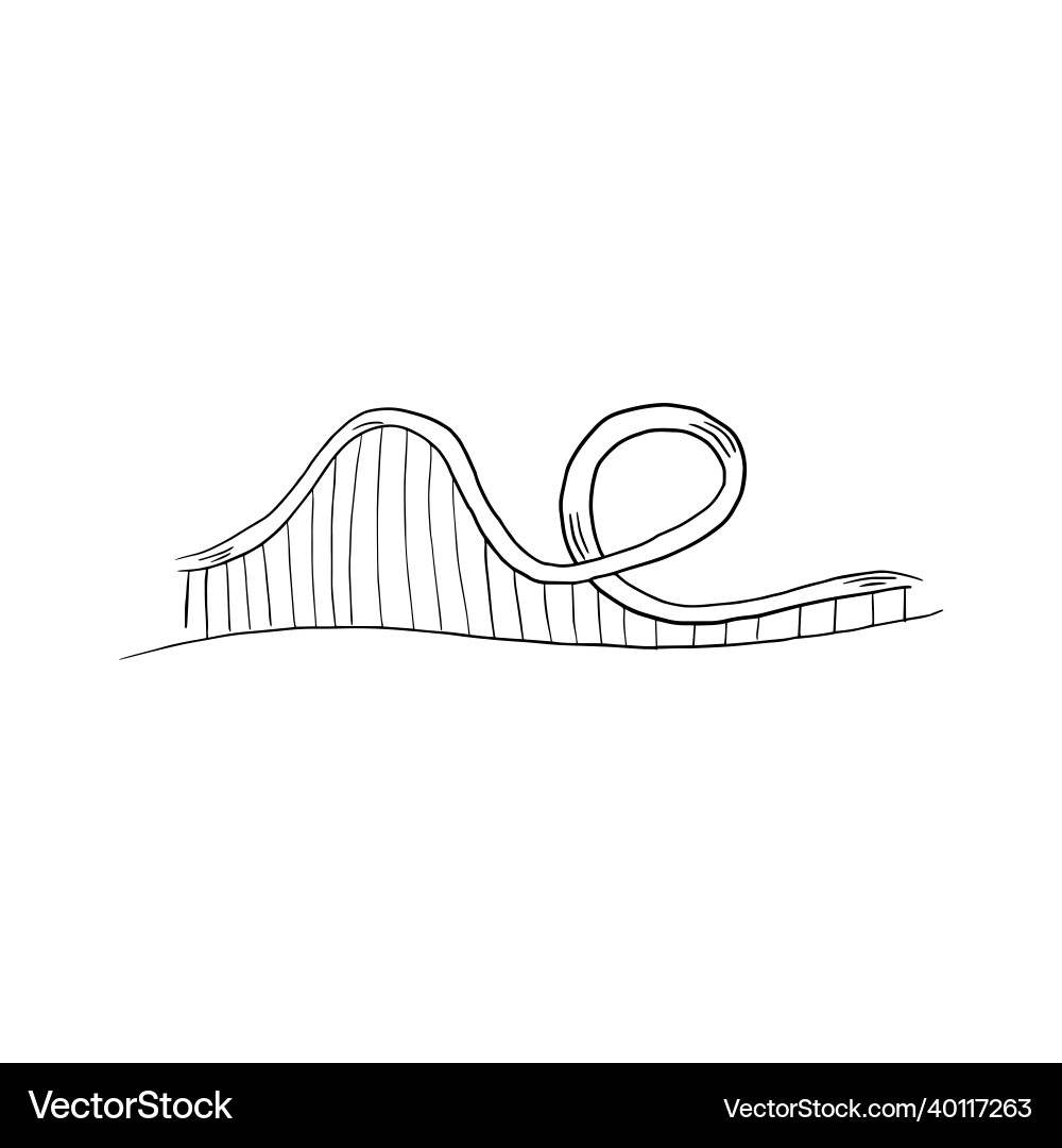 Child drawing roller coaster Royalty Free Vector Image