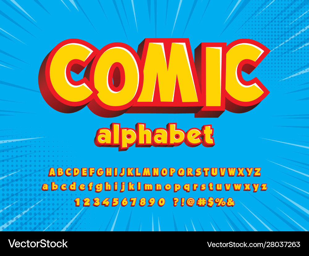 Comic font Royalty Free Vector Image - VectorStock