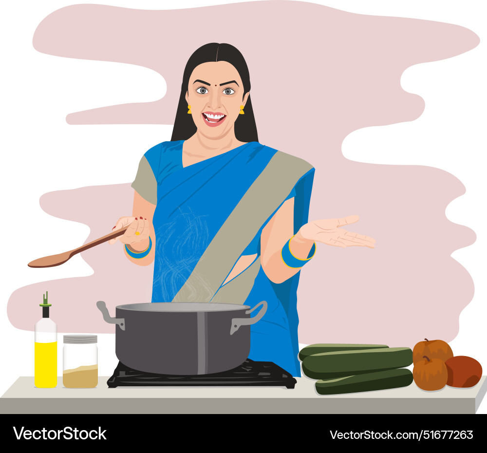 Cooking woman Royalty Free Vector Image - VectorStock