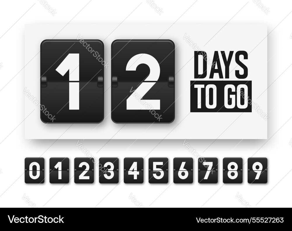 Countdown days to go left banner Royalty Free Vector Image