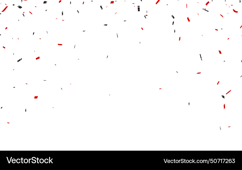 Falling red and black confetti Royalty Free Vector Image