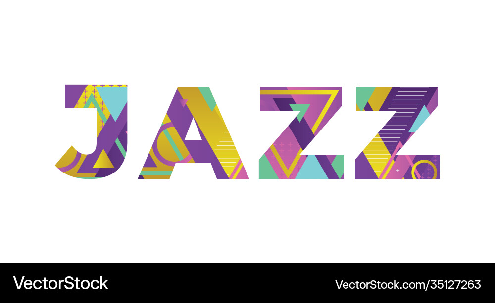 Jazz concept retro colorful word art Royalty Free Vector
