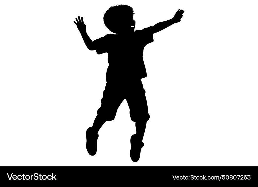 Kids jumping silhouette set child jump logo Vector Image