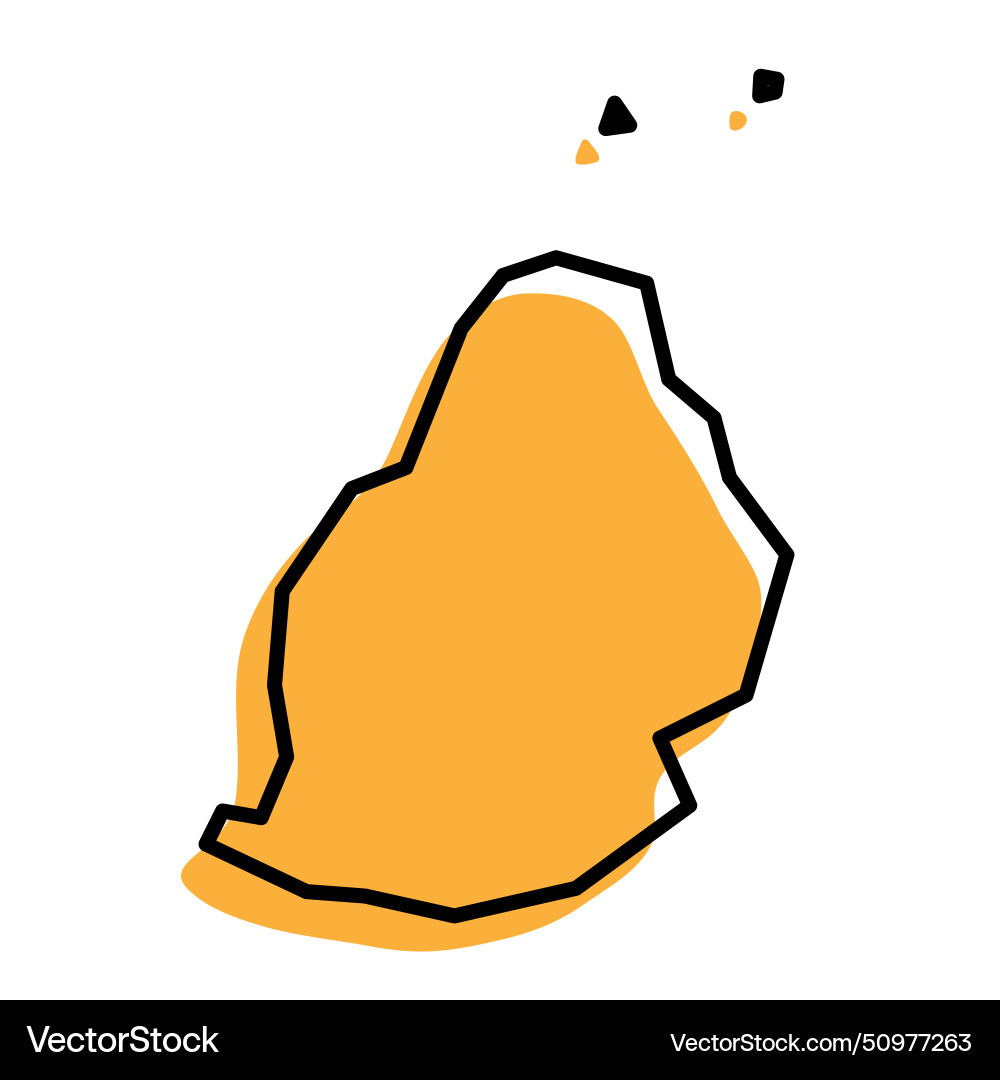 Mauritius simplified map Royalty Free Vector Image