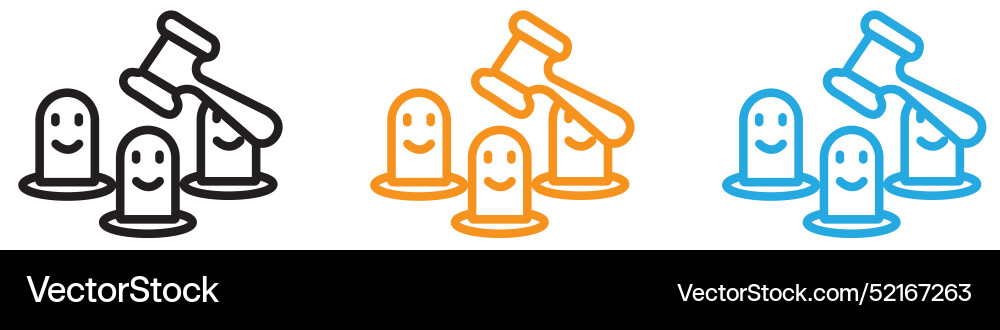 Mole game whack icon logo set collection for web Vector Image