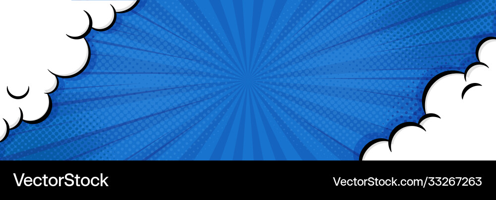 Pop art comic background with cloud and shine Vector Image