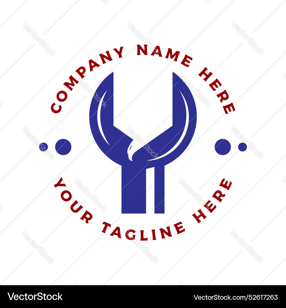 Simple modern eagle hawk falcon wrench for custom Vector Image