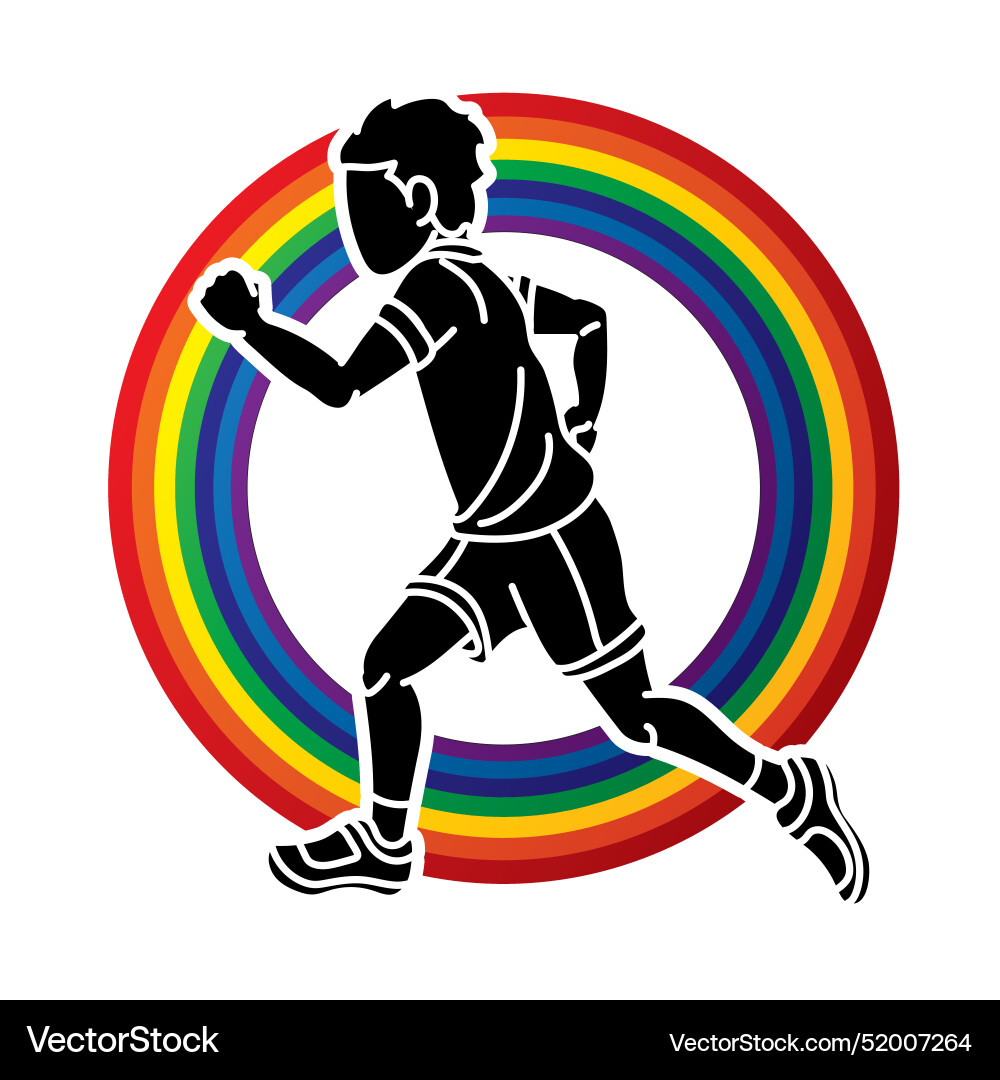 A boy running child run action cartoon Royalty Free Vector