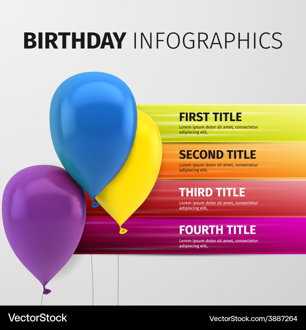 Birthday infographics Royalty Free Vector Image