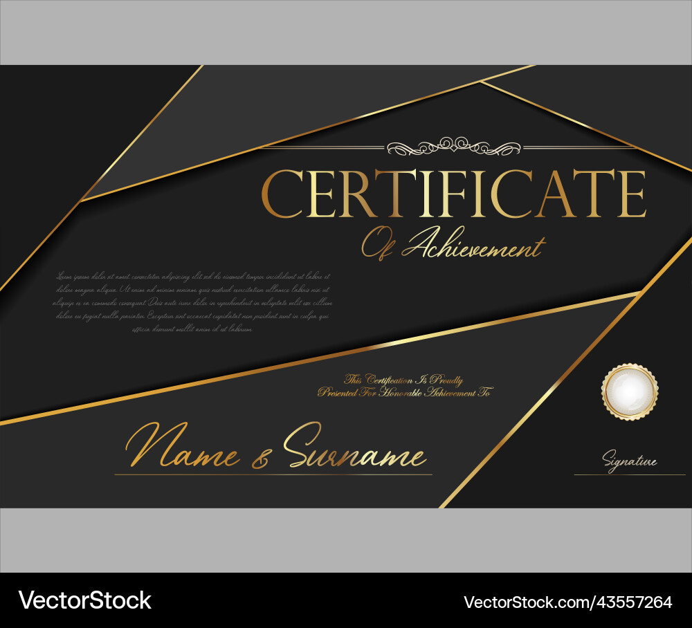 Certificate or diploma retro vintage design Vector Image