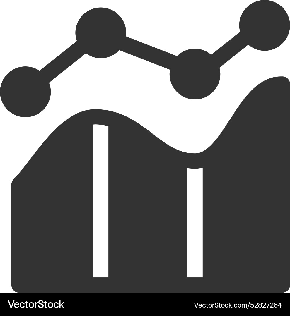 Chart black icon statistics symbol data Royalty Free Vector