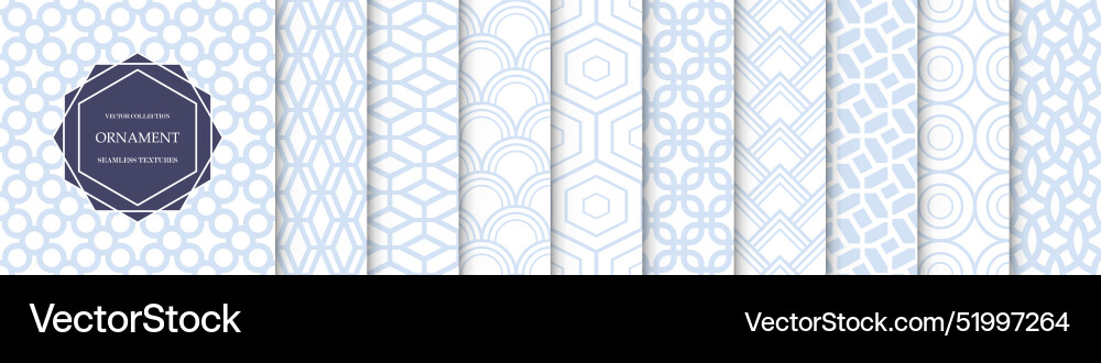 Collection of seamless ornamental patterns Vector Image