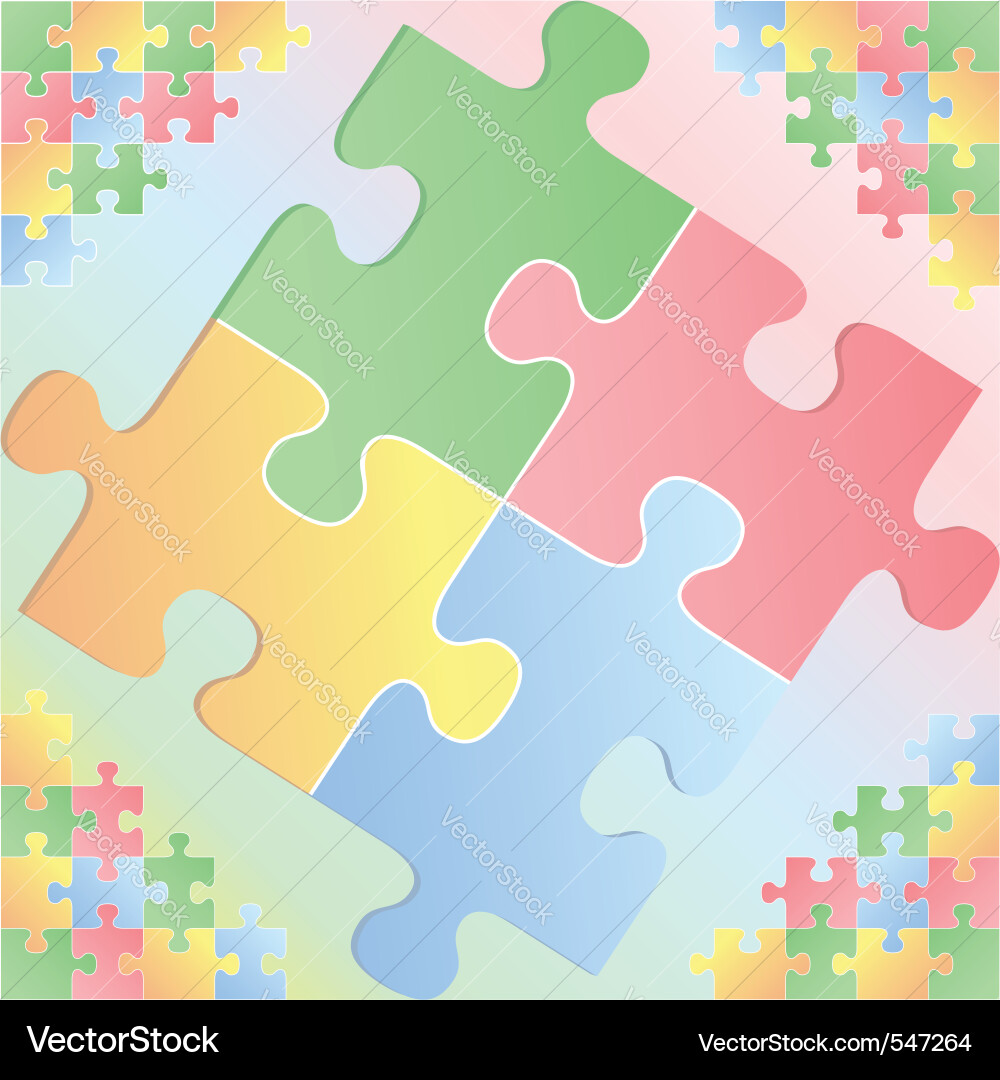 Colorful Puzzle Background Royalty Free Vector Image