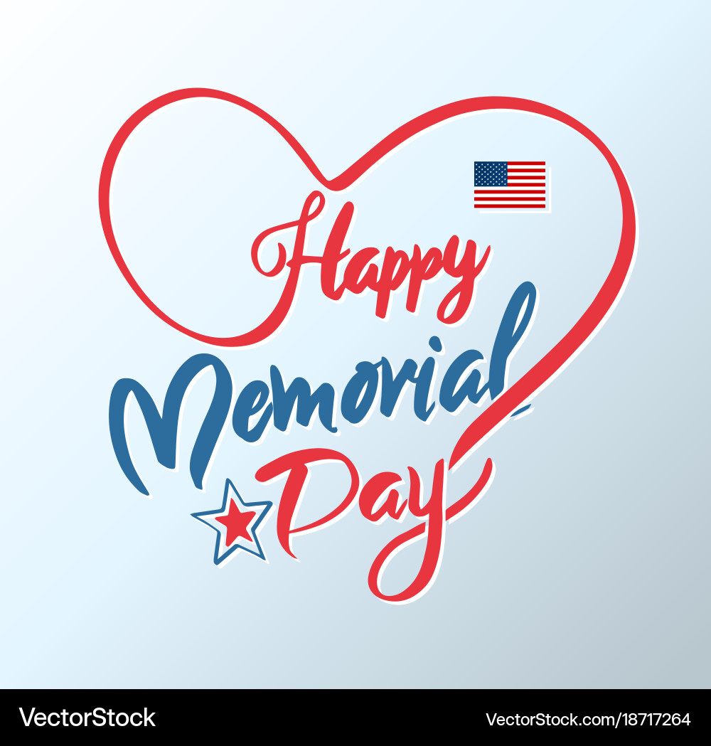 Happy memorial day lettering Royalty Free Vector Image
