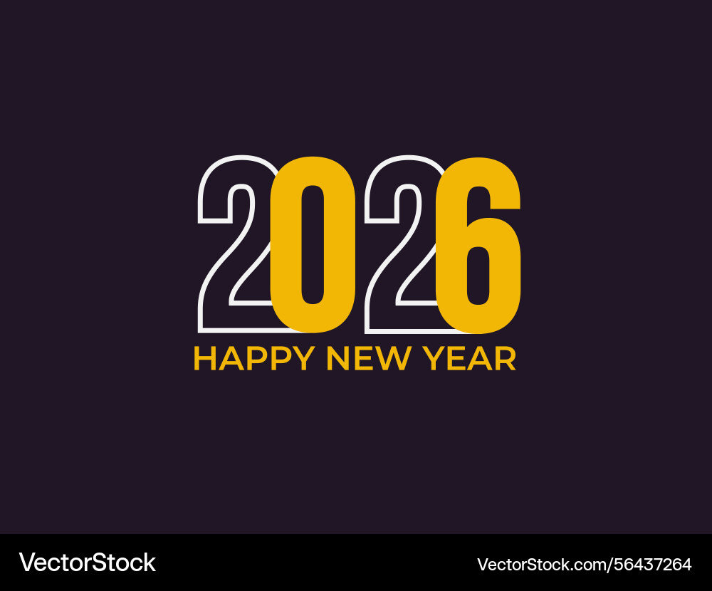 Happy new year 2026 design2026 logo text design Vector Image