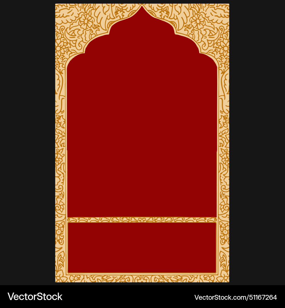 Islamic frame border design digital motif Vector Image