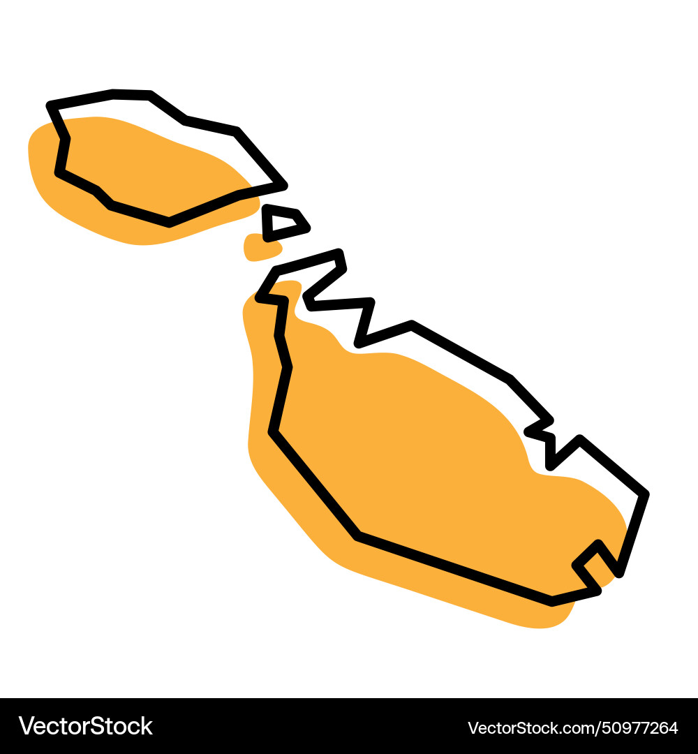 Malta simplified map Royalty Free Vector Image