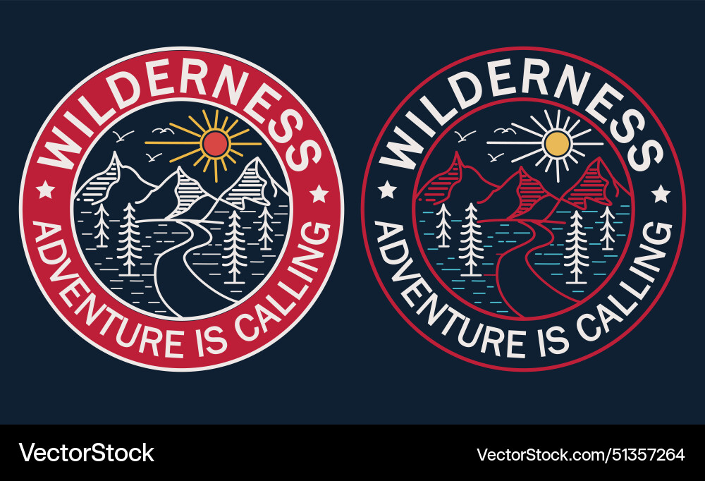 Wilderness print design Royalty Free Vector Image