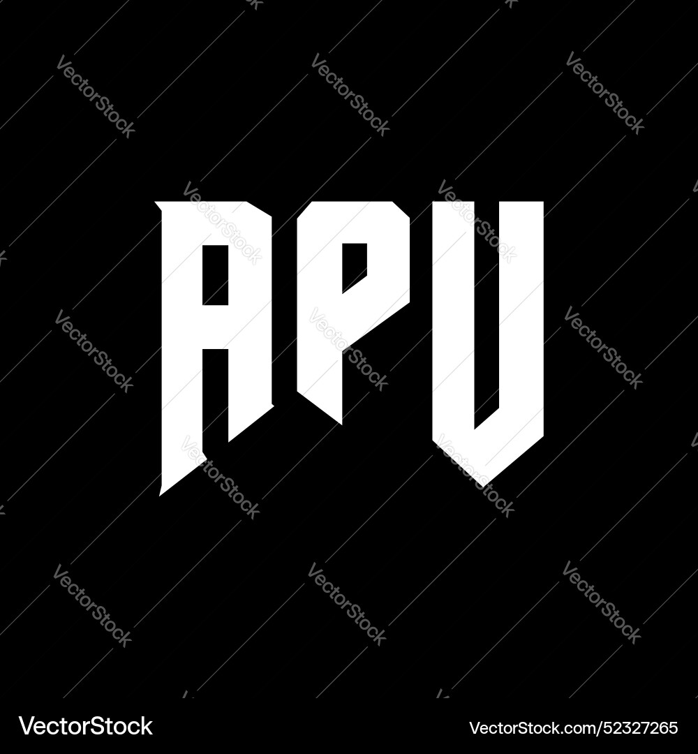 Apu letter logo design for technology company Vector Image