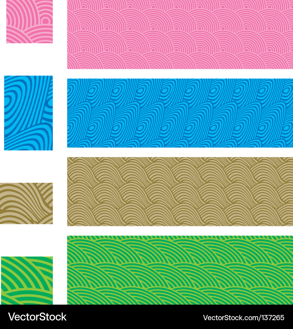 Asian traditional seamless patterns Royalty Free Vector