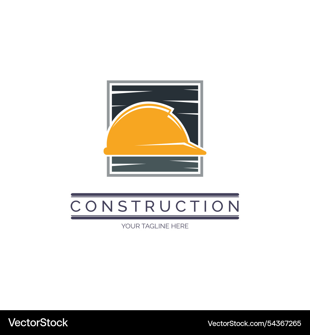 Construction safety helmet logo template design Vector Image
